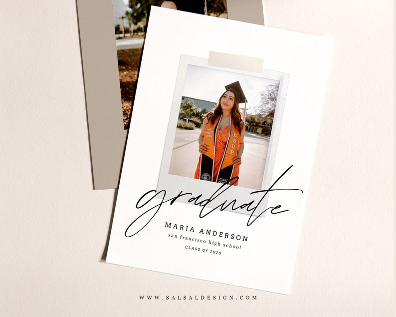 Graduation Announcement Card Canva and Photoshop Template | Etsy