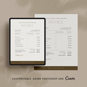 Photography Invoice Template, Invoice CANVA Template, Wedding ...