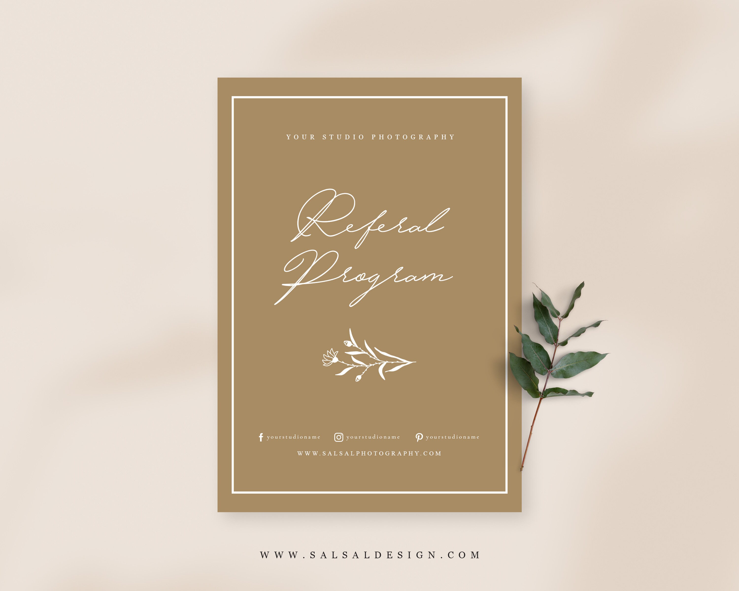 Photography Referral Card Template Photoshop Template - Etsy