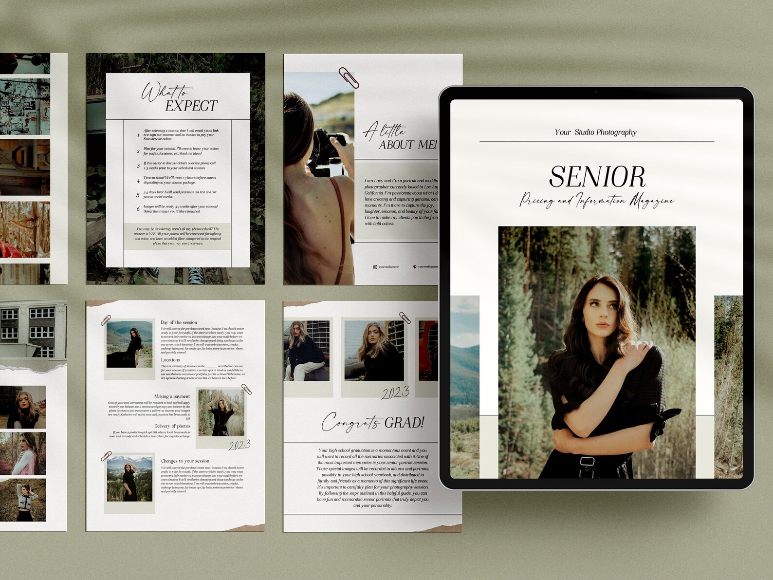 CANVA Senior Photography Style Guide Magazine Template - Etsy