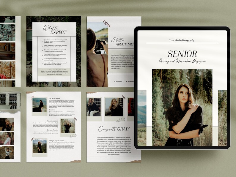 CANVA Senior Photography Style Guide Magazine Template - Etsy