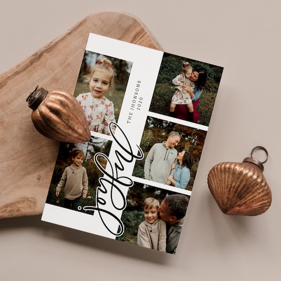 Christmas Card Photoshop Template Holiday Card Template | Etsy