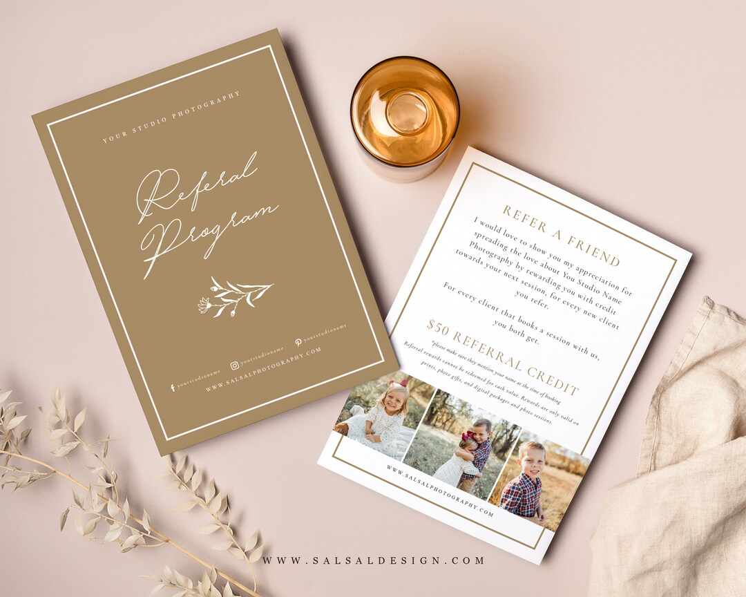 Photography Referral Card Template, Photoshop Template, Photographer ...