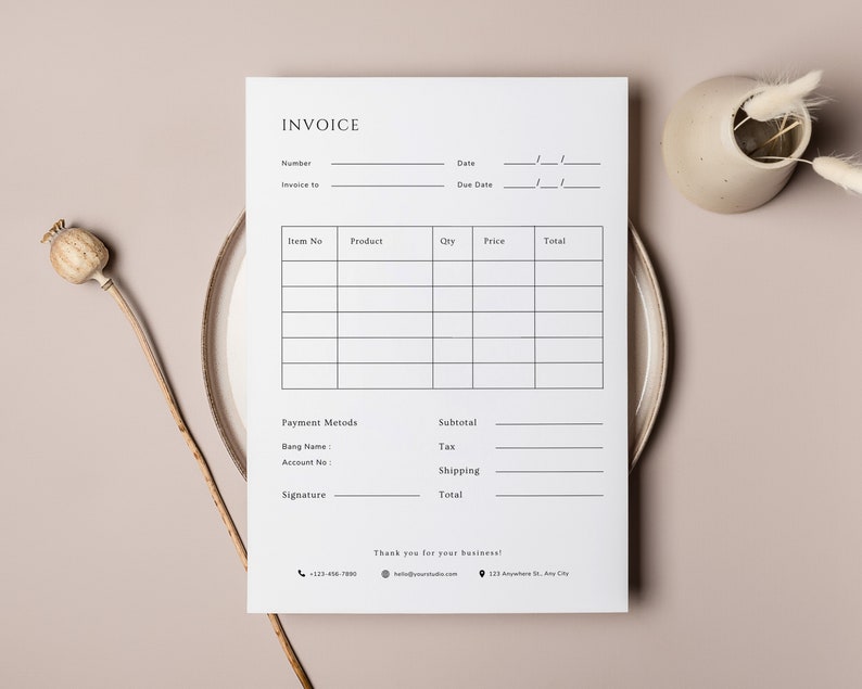 Invoice Photoshop and Canva Template Photography Invoice - Etsy