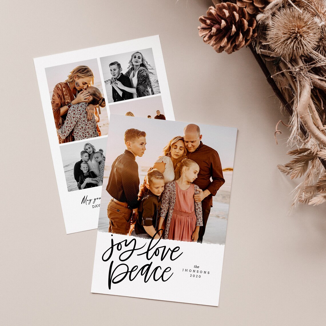 Christmas Card Photoshop Template Holiday Card Template | Etsy