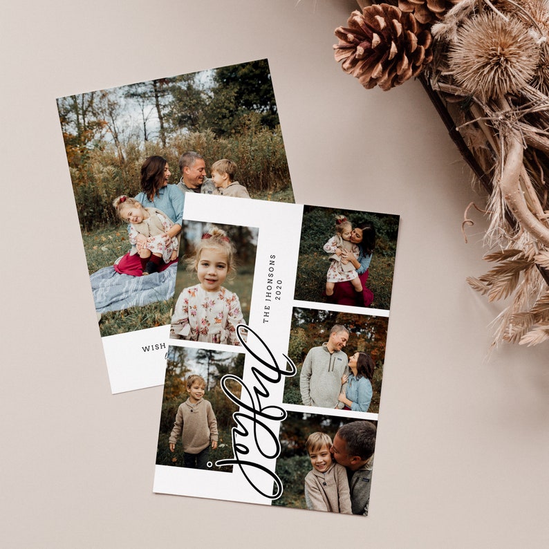 Christmas Card Photoshop Template Holiday Card Template | Etsy