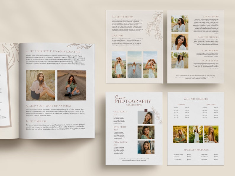 CANVA Senior Photography Style Guide Magazine Template - Etsy
