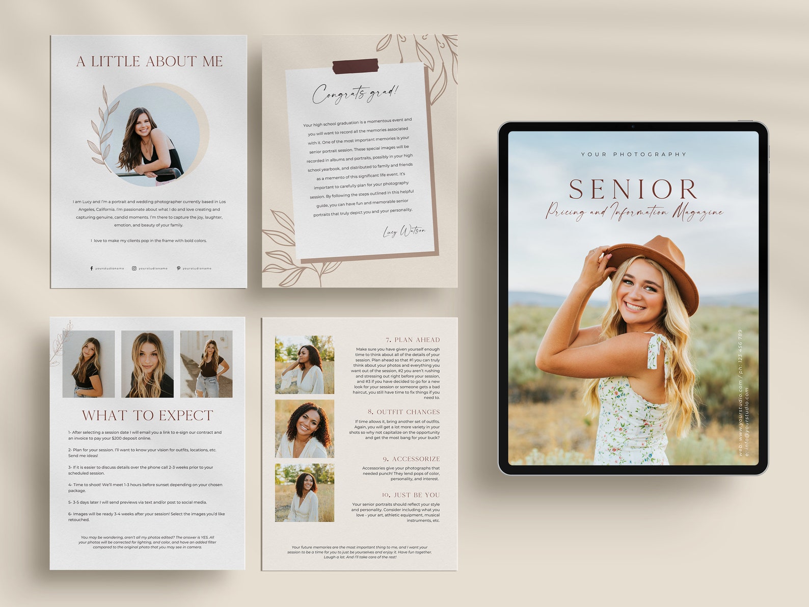 CANVA Senior Photography Style Guide Magazine Template - Etsy