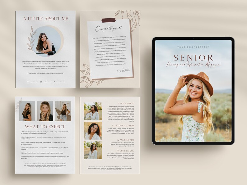 CANVA Senior Photography Style Guide Magazine Template - Etsy