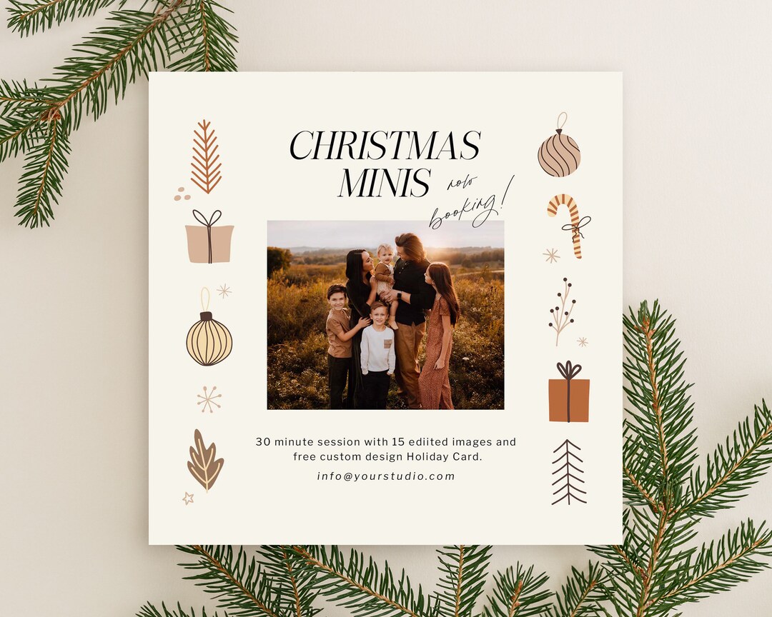 Christmas Mini Session Canva Template, Christmas Minis Template for ...