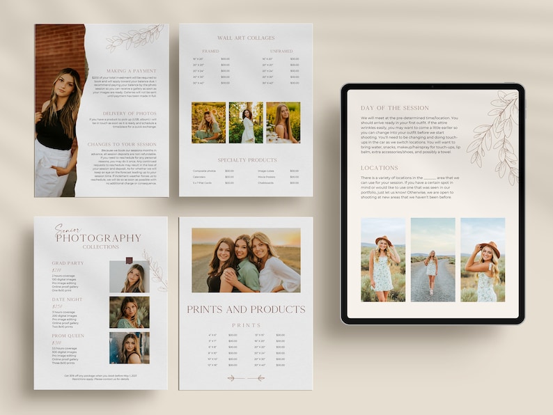 CANVA Senior Photography Style Guide Magazine Template - Etsy