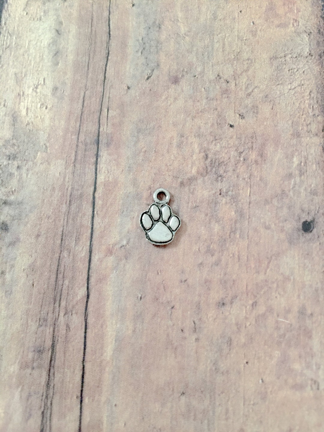 4 Tiny Paw Print Charms 1 Sided Pewter ZZ13 - Etsy