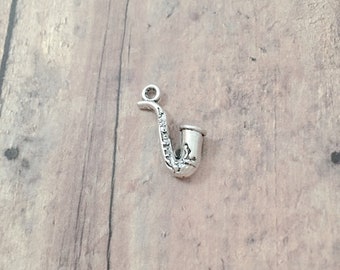 20pcs Saxophone Charms Sax Charm 3D Charms Antique Silver Tone 27x9mm ...