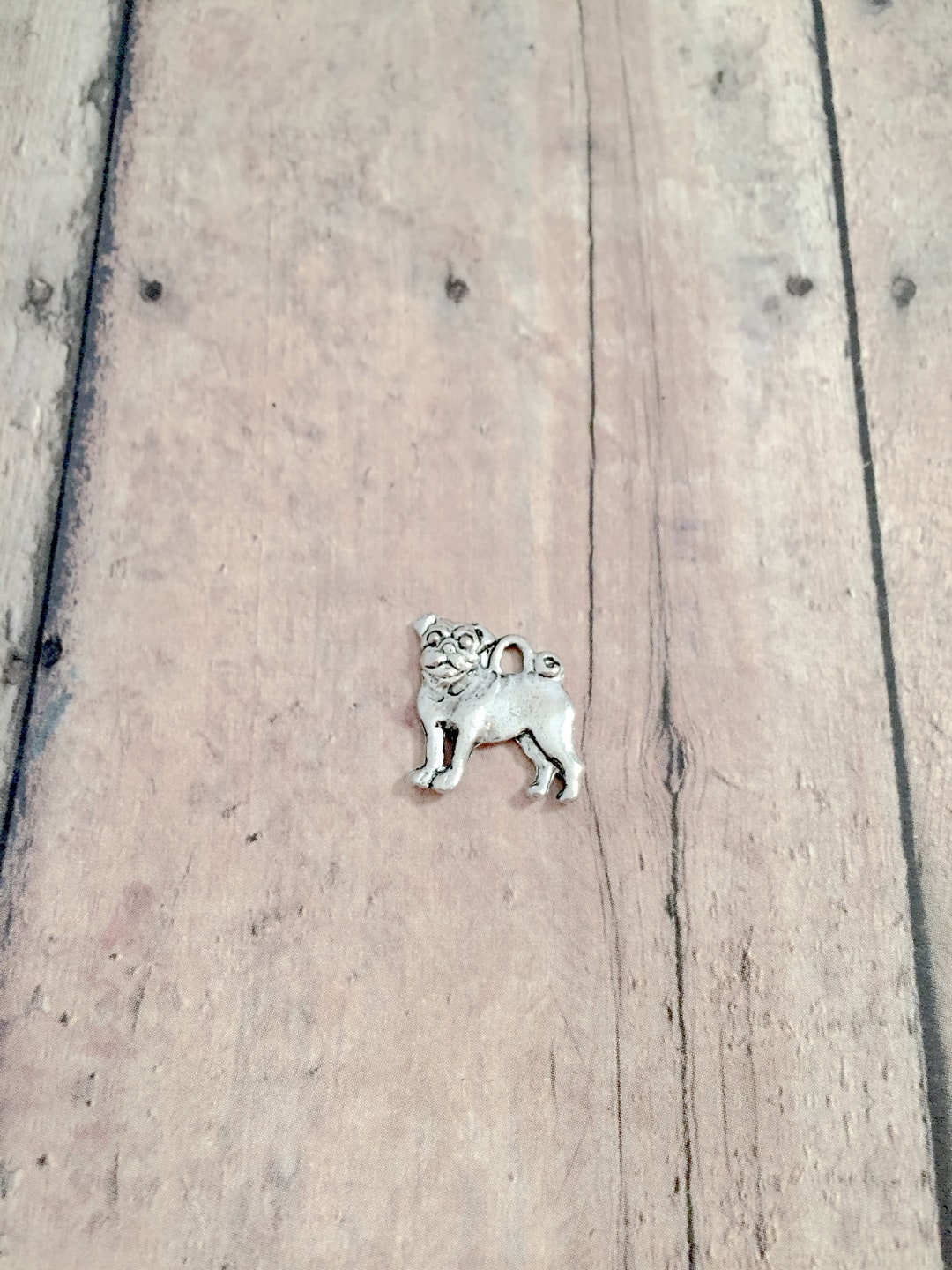 4 Pug Charms 2 Sided Pewter OO3 - Etsy