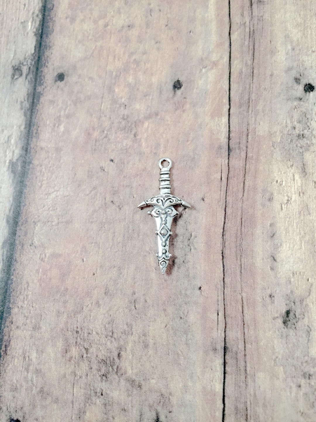 4 Sword Charms 2 Sided Pewter WW14 - Etsy