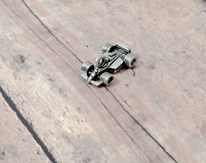 4 Race Car Charms 3D Pewter Silver Race Car Pendants Racing - Etsy