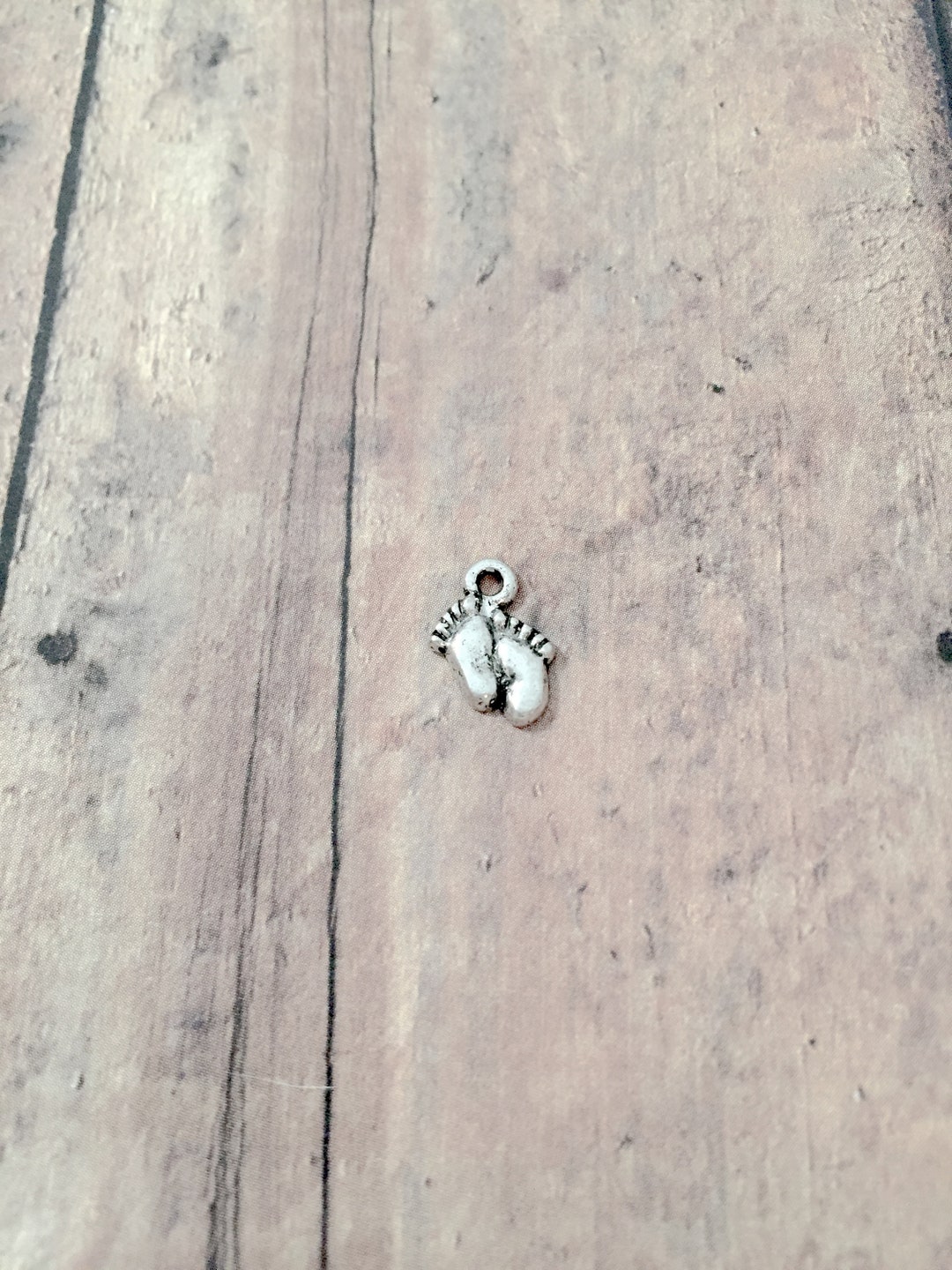 4 Tiny Baby Feet Charms 1 Sided Pewter WW6 - Etsy