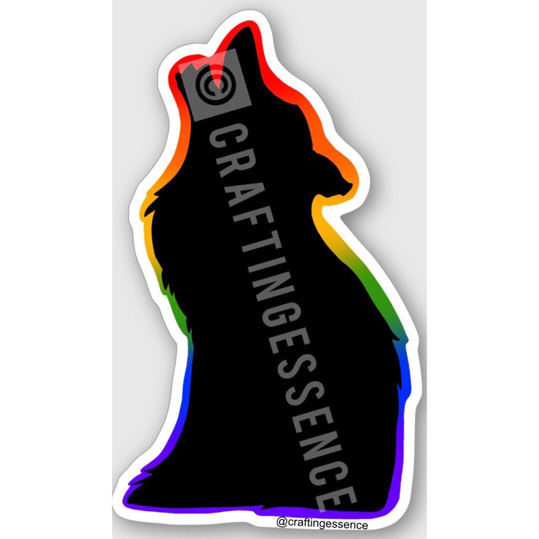 Gay Pride Wolf Sticker - Etsy