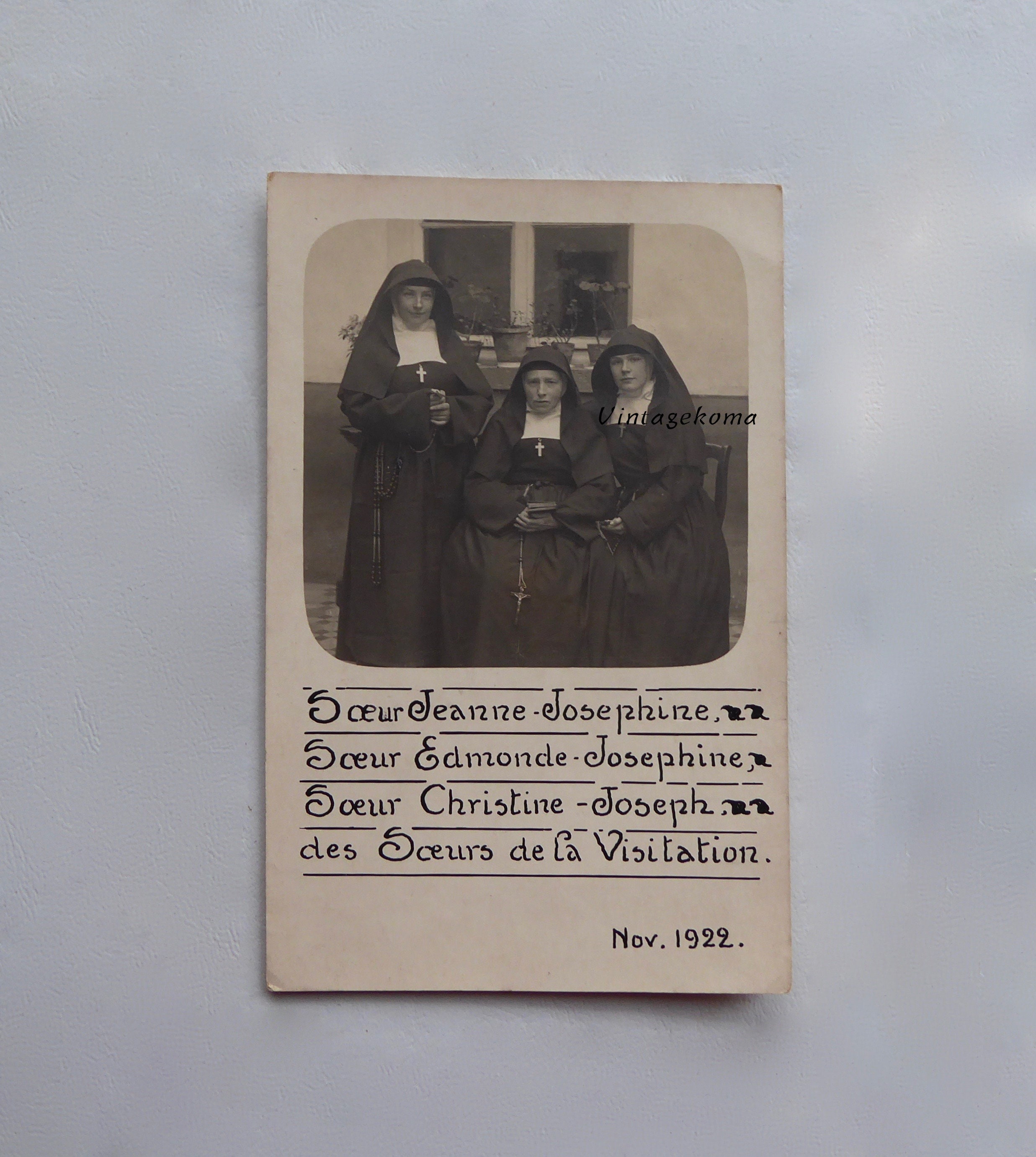 Religious photo. Cloistered order. Sepia. Postcard. CDV. Sisters of ...