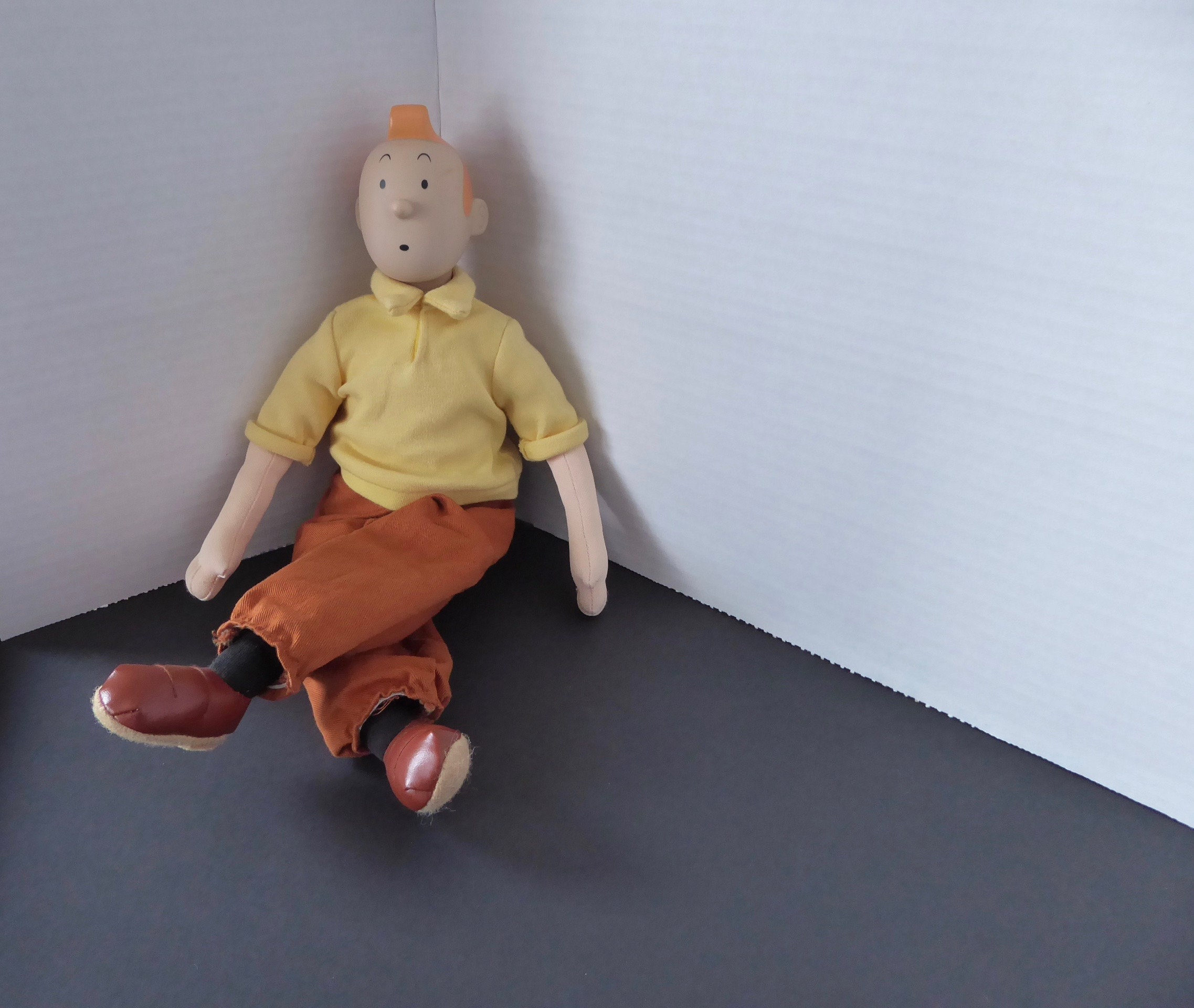 Tintin. Gund 1994. Rag doll. Yellow shirt. Brown pants. Hergé. Tintin ...