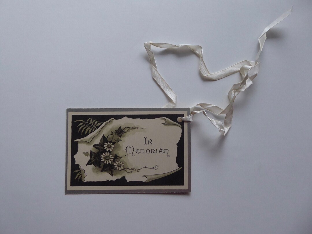 Funeral Card. in Memoriam. 1950. Floral Bouquet. Parchment. Condolence ...