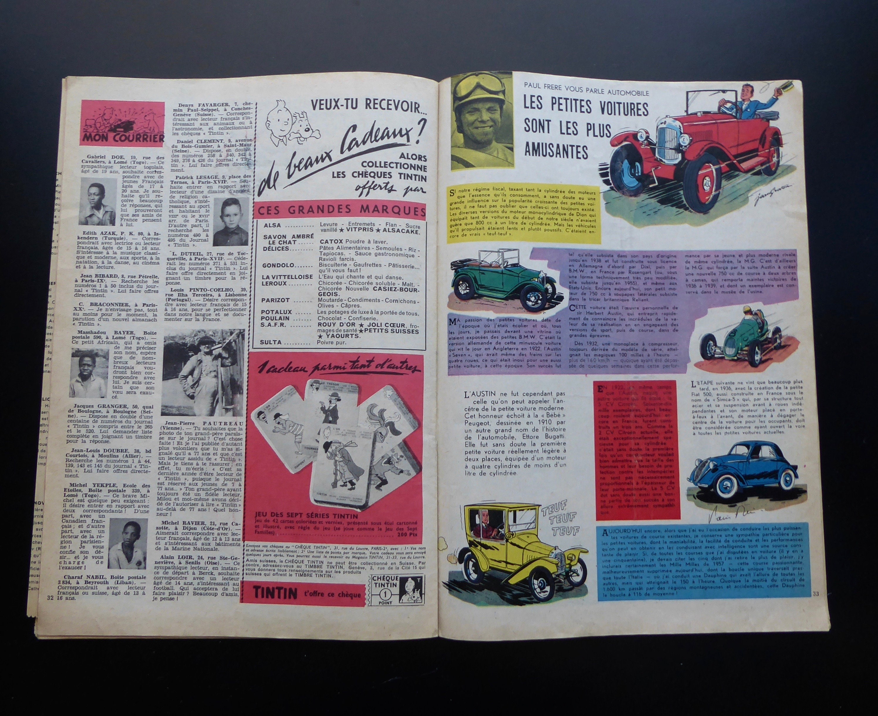 Tintin newspaper. No. 544. French edition. Hergé. 26 March 1959. Happy ...