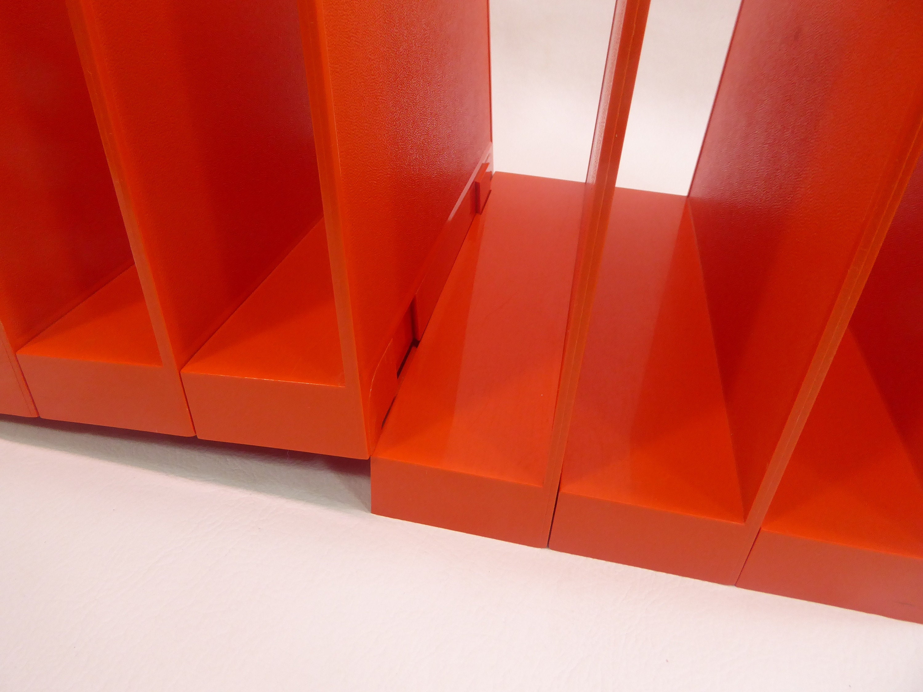 Vintage orange office filing cabinet. Plastic 1970. Detachable. It's ...