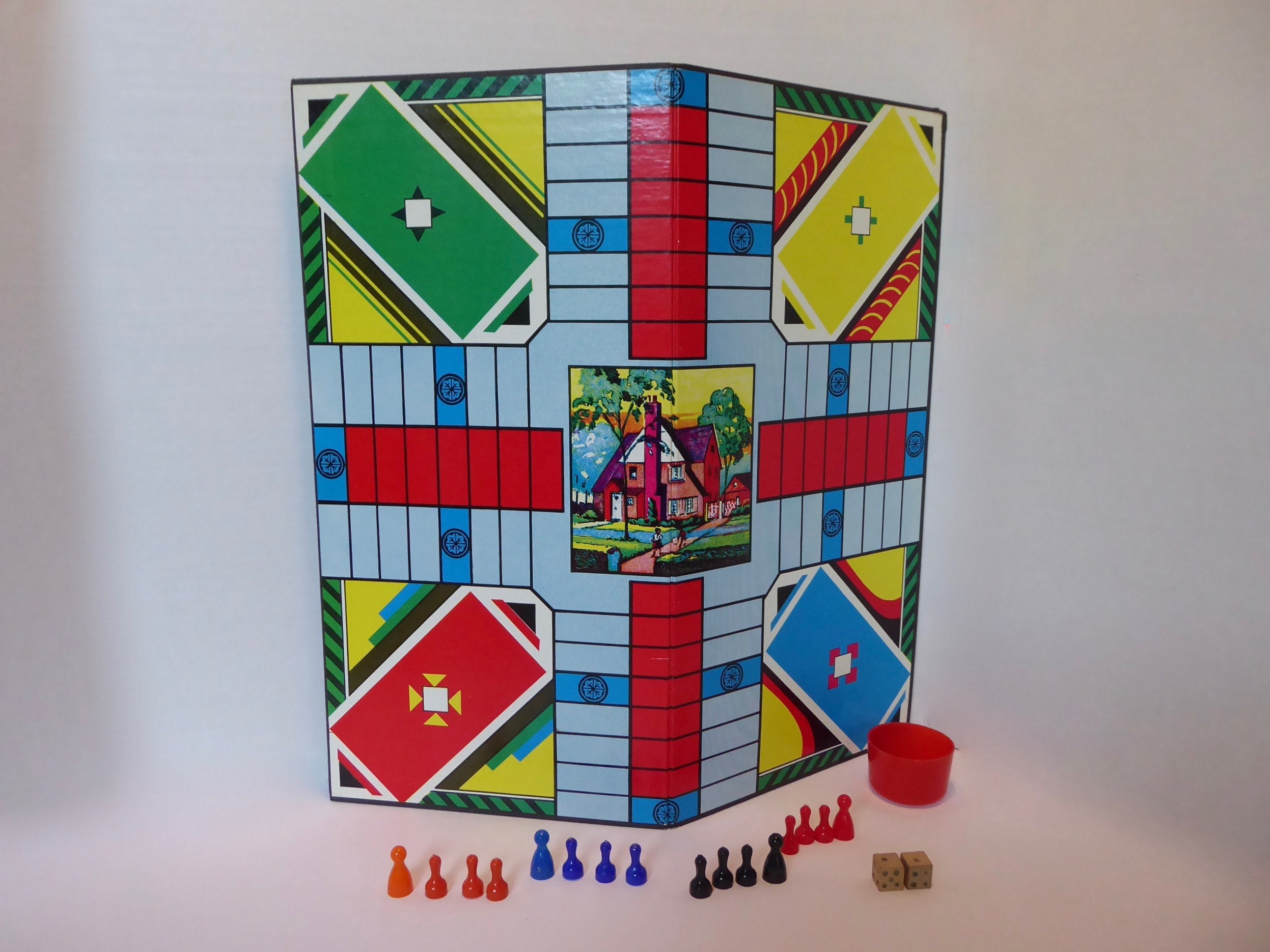 Vintage Parcheesi game. Somerville game. Canada. 1960 wooden dice ...