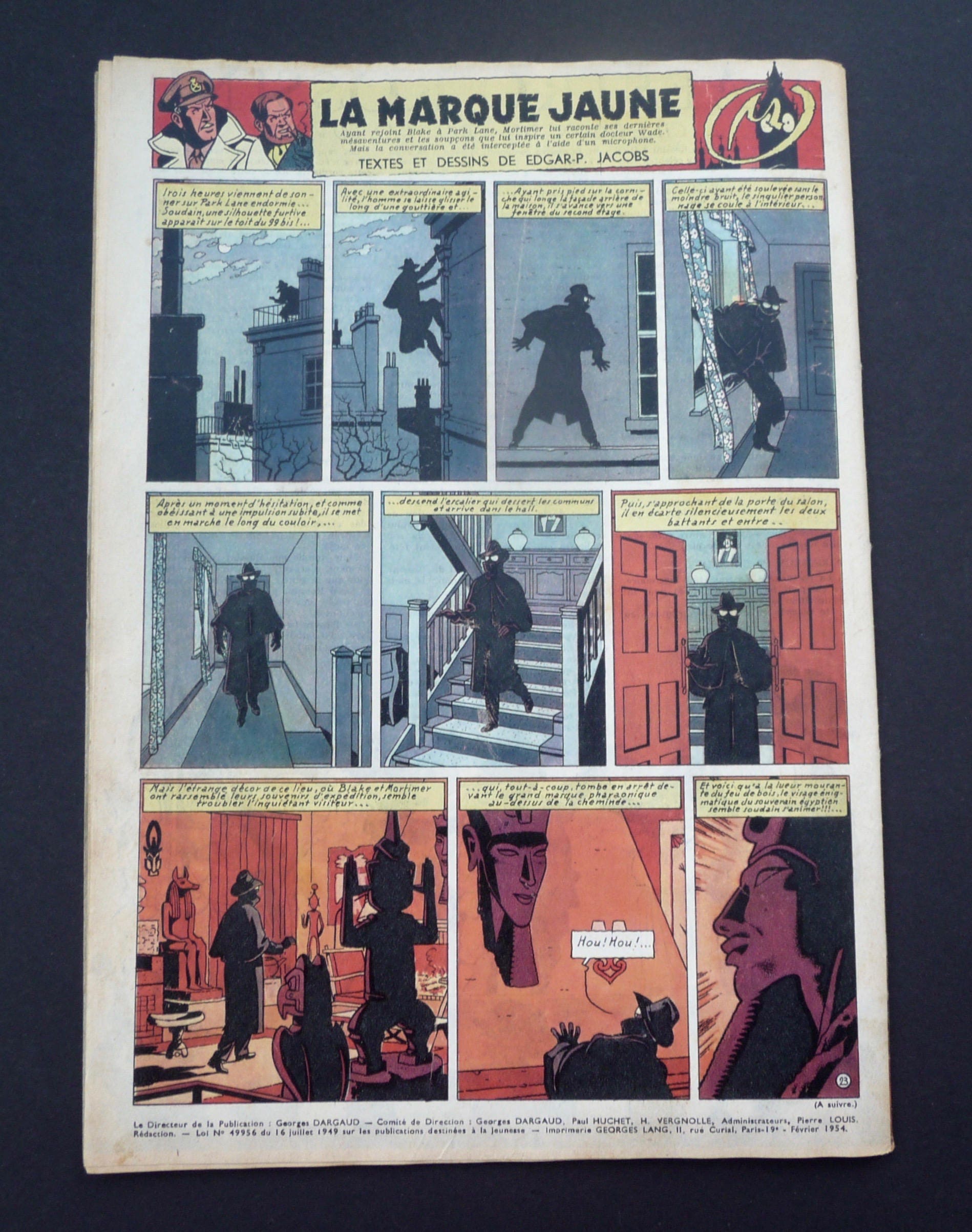 Tintin diary. Motorcycle racing.18 February 1954. Grade 7. N.278 ...