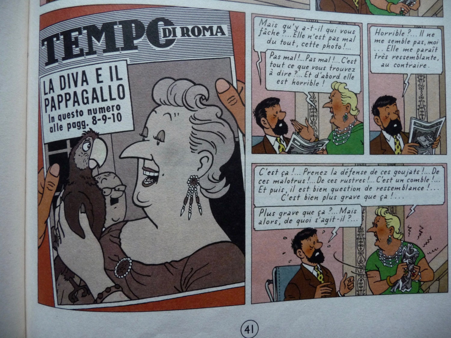 Tintin. EO 1963. The jewels of the Castafiore. Opera. Cinema. Singer ...