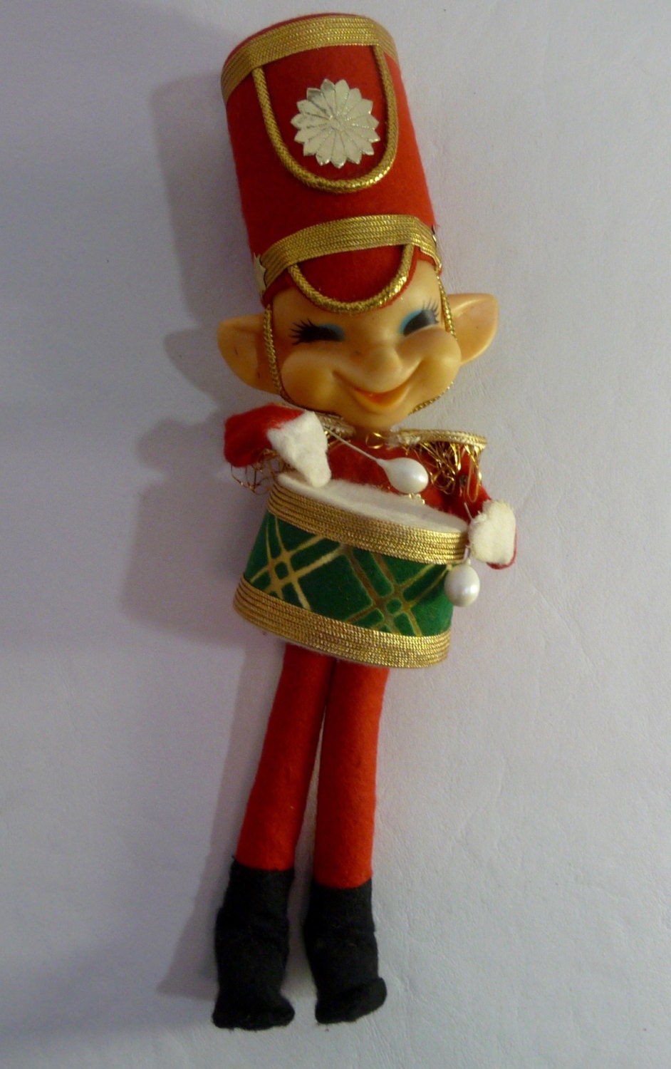 Large Elves. Elves. Drum players. Vintage. Japan. Plastic felt and ...