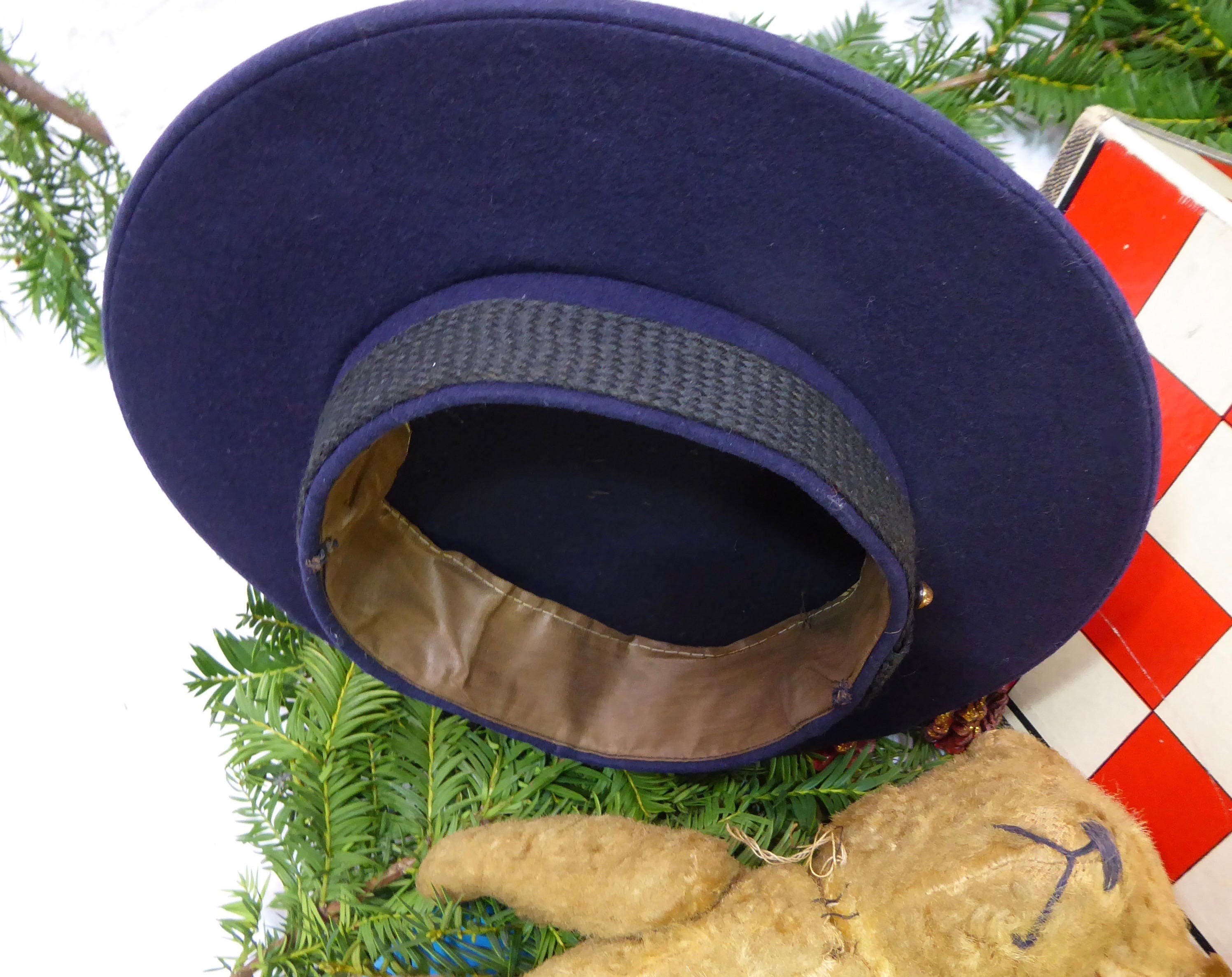 Edwardian 1900 child's English sailor hat. Felt Navy Ribbon rope, gold ...