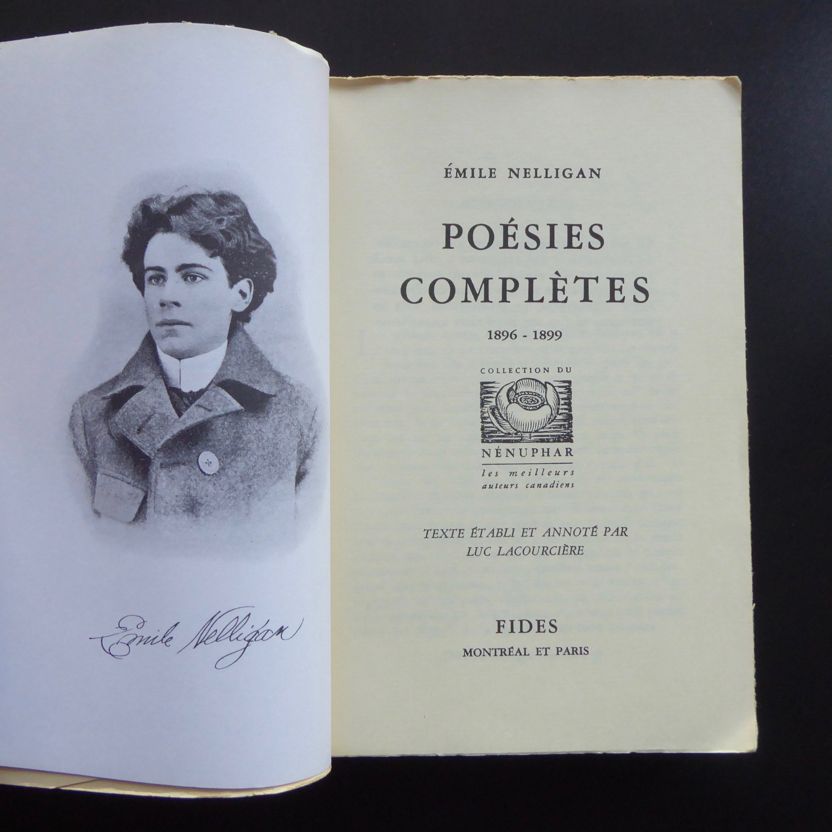 I'm Emile Nelligan. Complete poetry 1896-1899. Nenuphar Collection ...