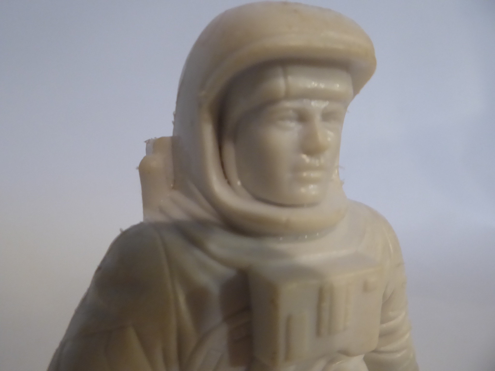 Astronaut figure. Vintage cosmonaut. White plastic molded. Year 70. Toy ...
