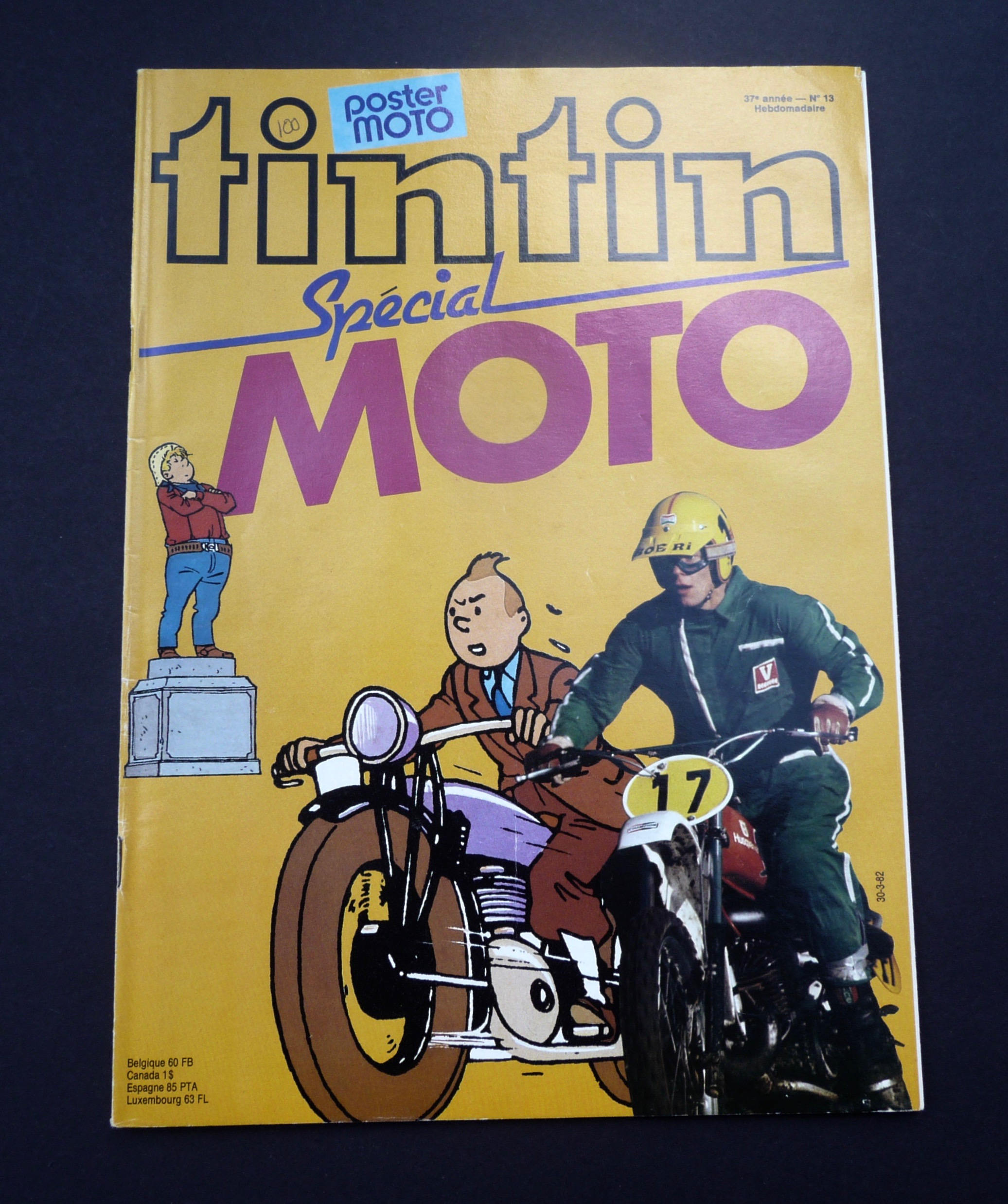 Tintin journal. Special motorcycle. 37 year no.13. March 30, 1982 ...