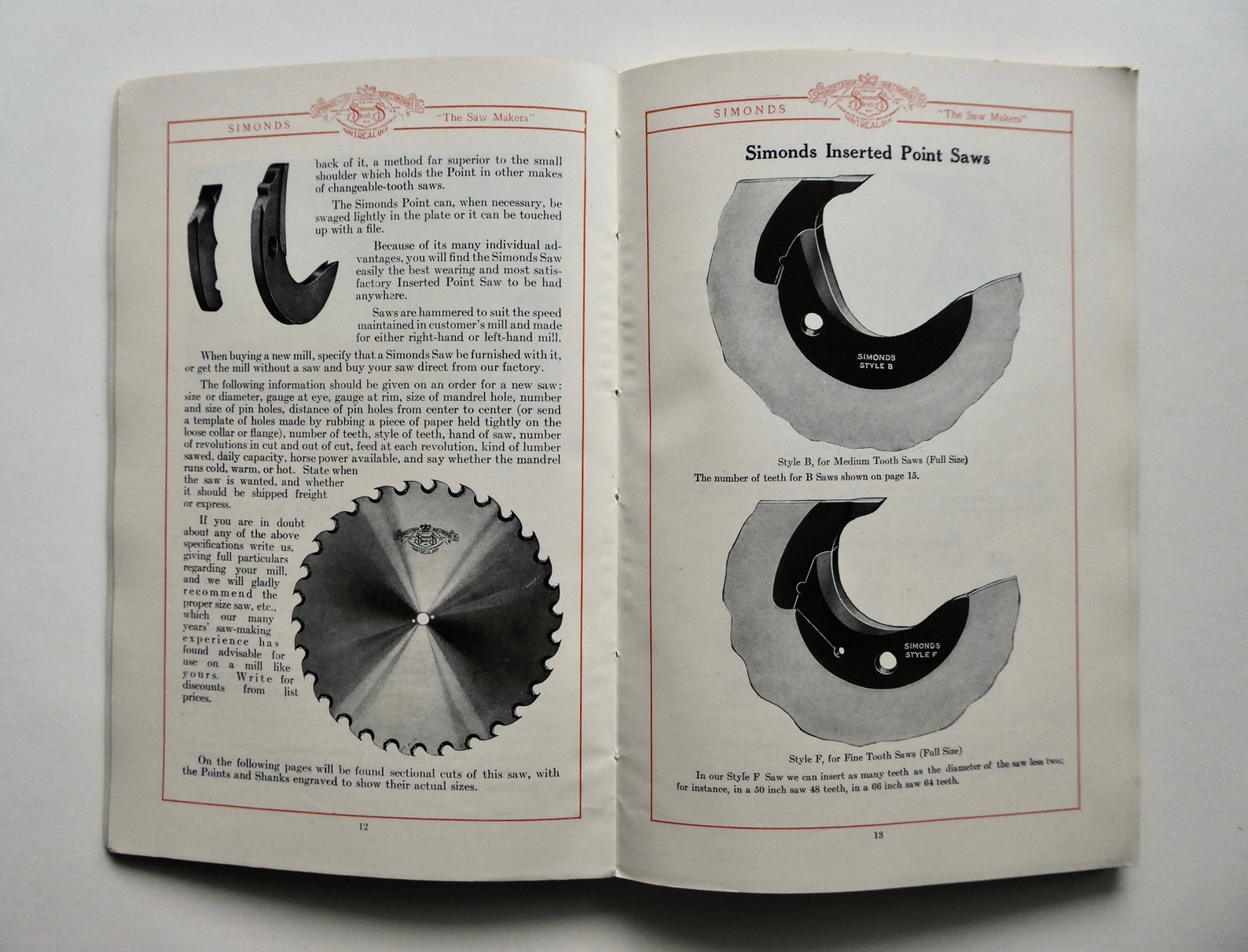 Simonds Catalog. Saw Knives Files Steel. Montreal. Quebec. 1923. - Etsy