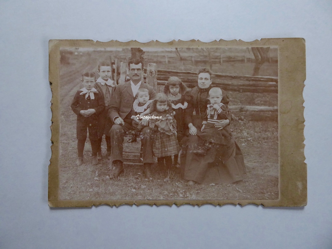 Sepia Photograph of a Farming Family, 1900. CDV. Rural Quebec, 1900 ...