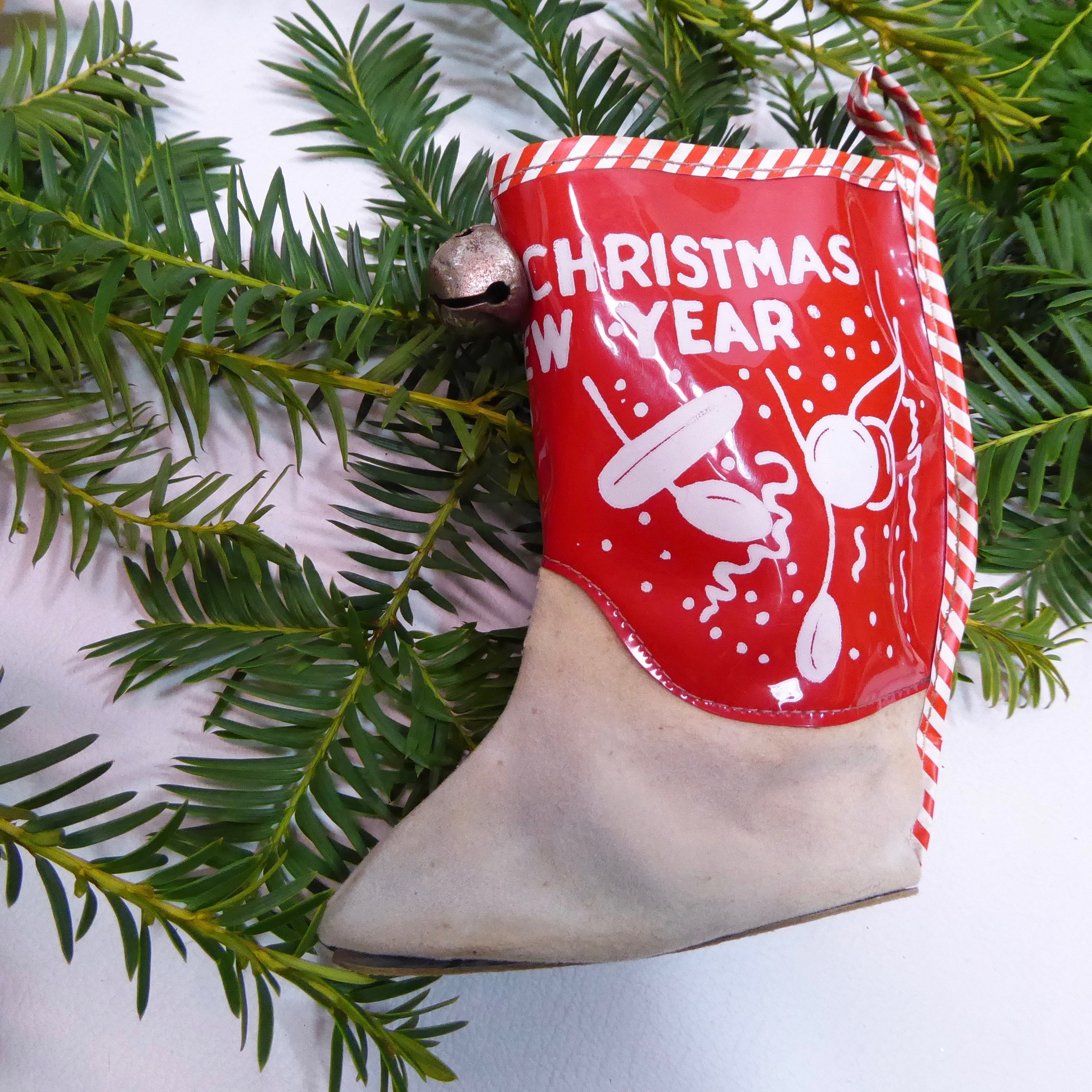 Vintage Bell Christmas boot. Made in the USA. Merry Christmas. Happy ...