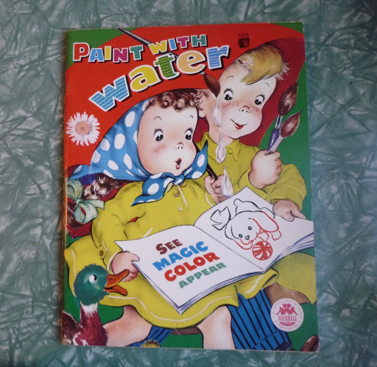 Paint with water. Merrill company. 1962. Children's vintage coloring ...