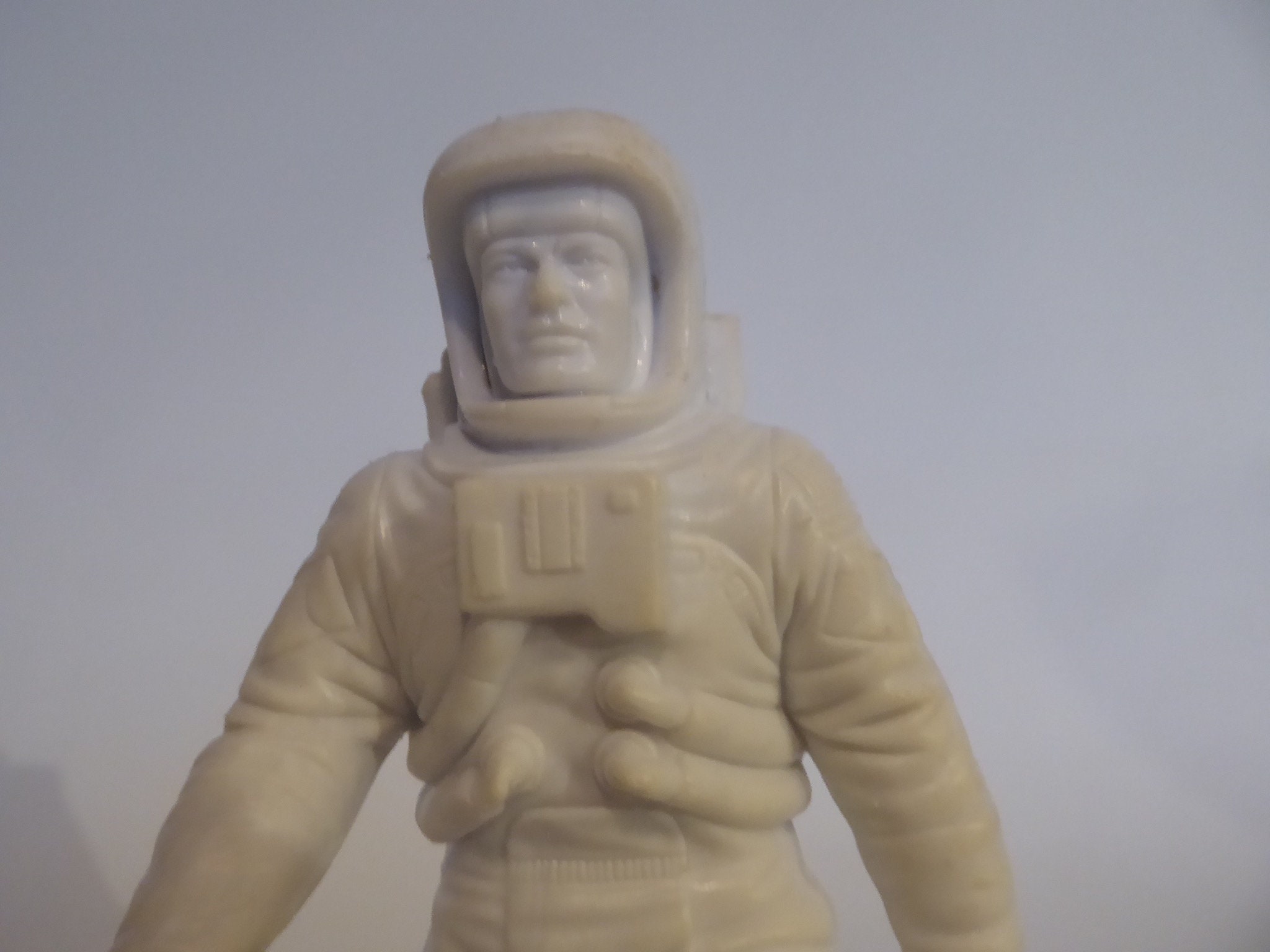 Astronaut figure. Vintage cosmonaut. White plastic molded. Year 70. Toy ...