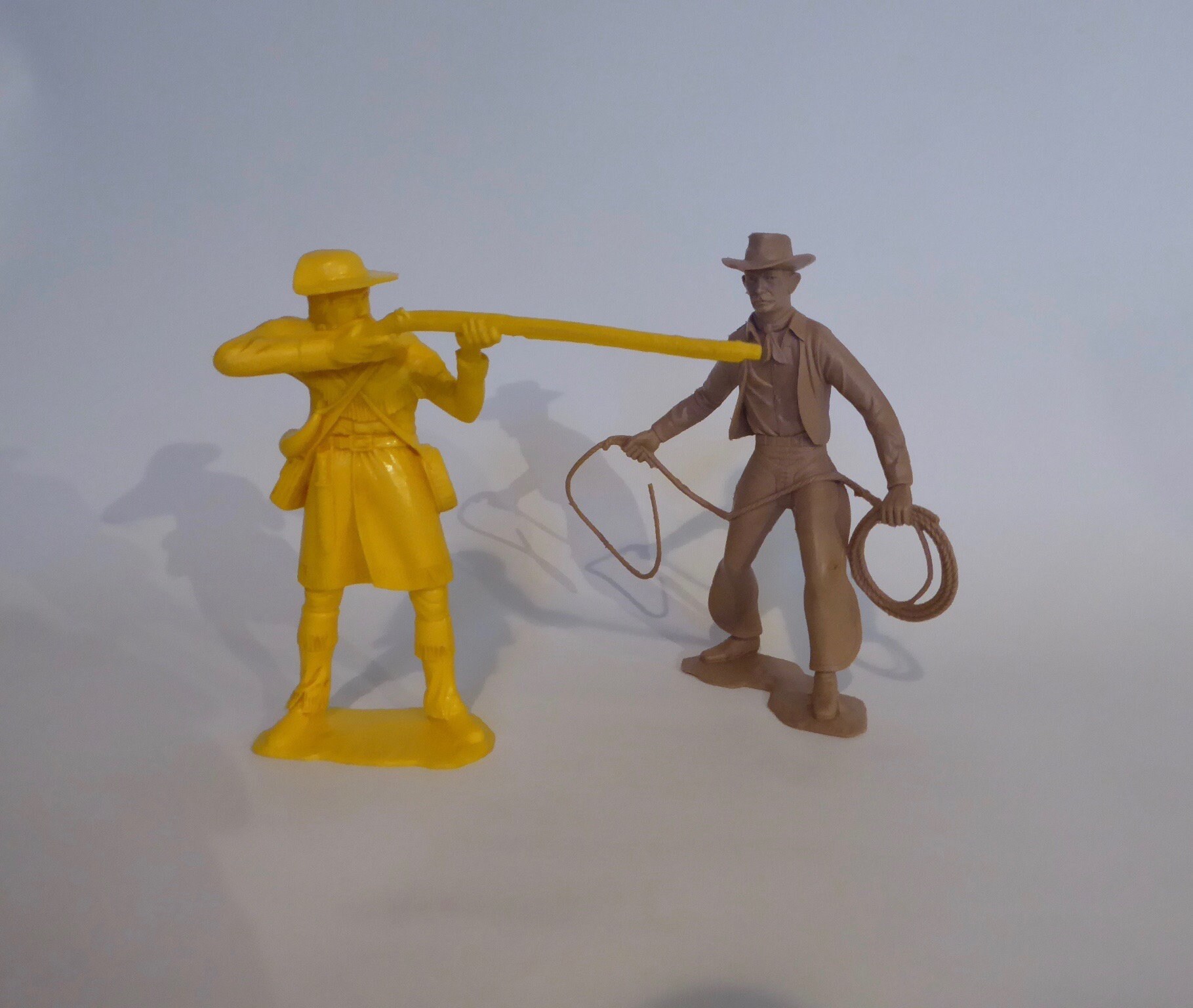 Cowboy figurine. Louis Marx & cie. Wooden runner figurine. Molded ...