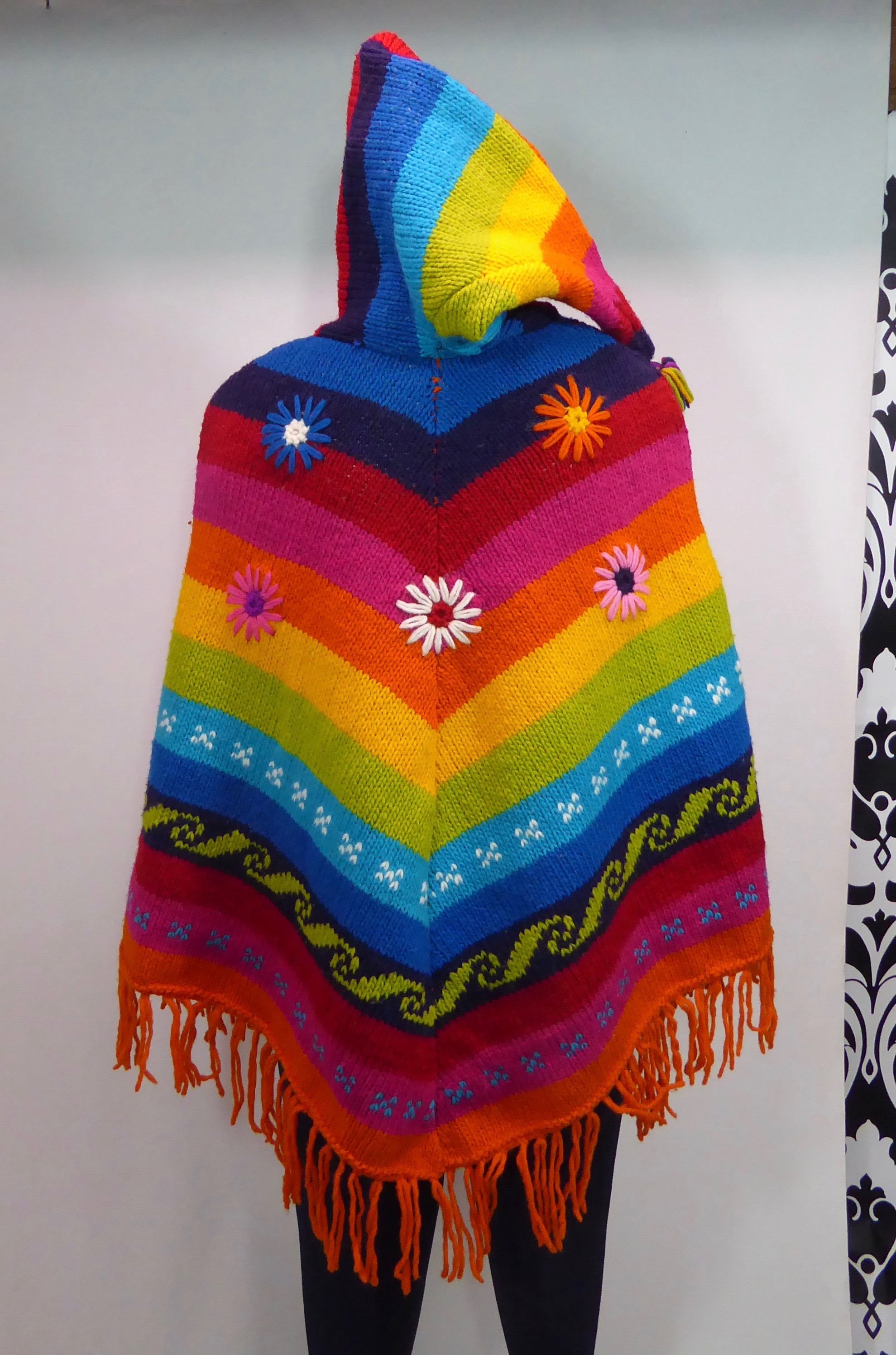 Vintage Peruvian Poncho Pointed Cap.