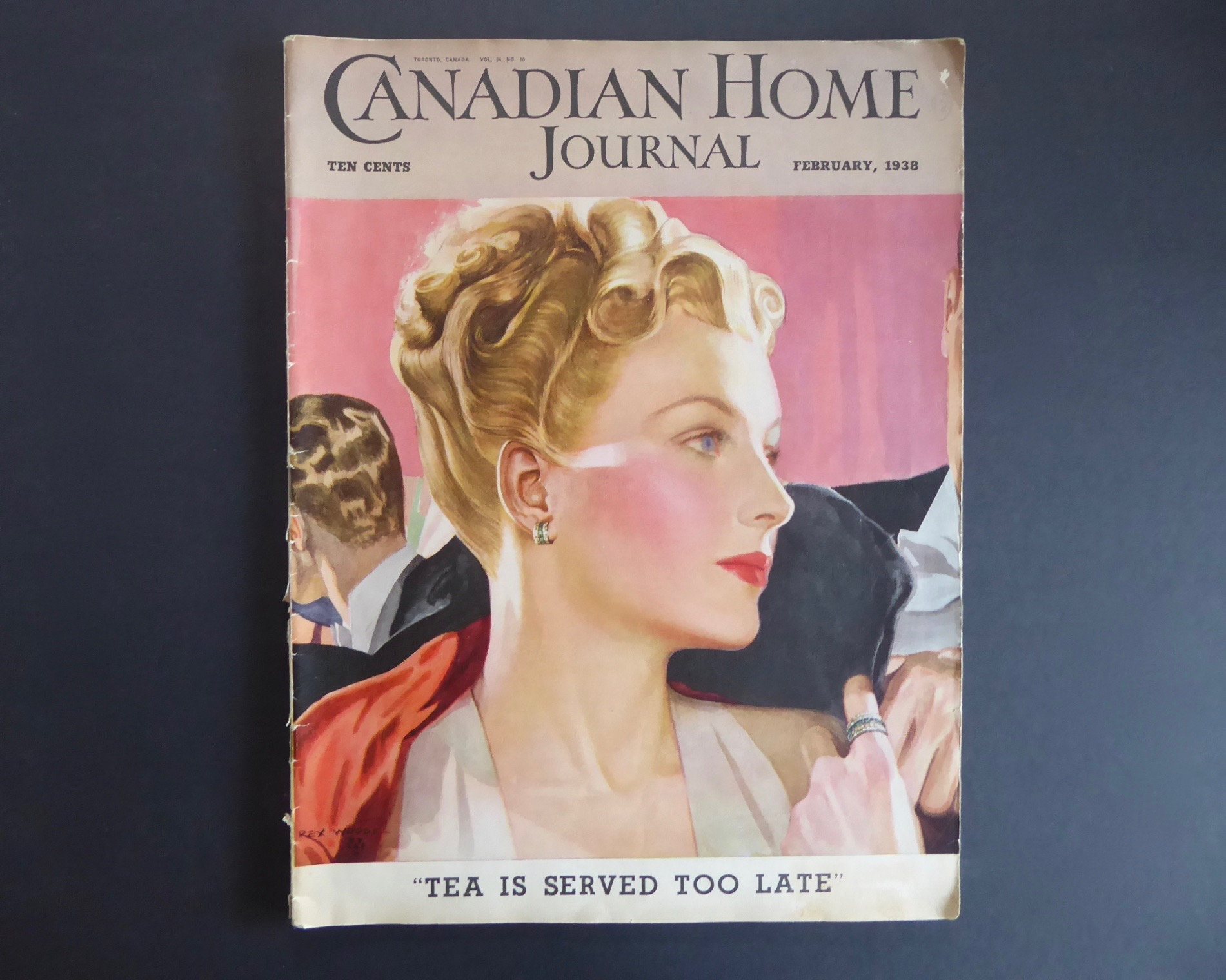 Canadian Home Journal. February 1938. Cover Rex Woods.Illustration Earl ...