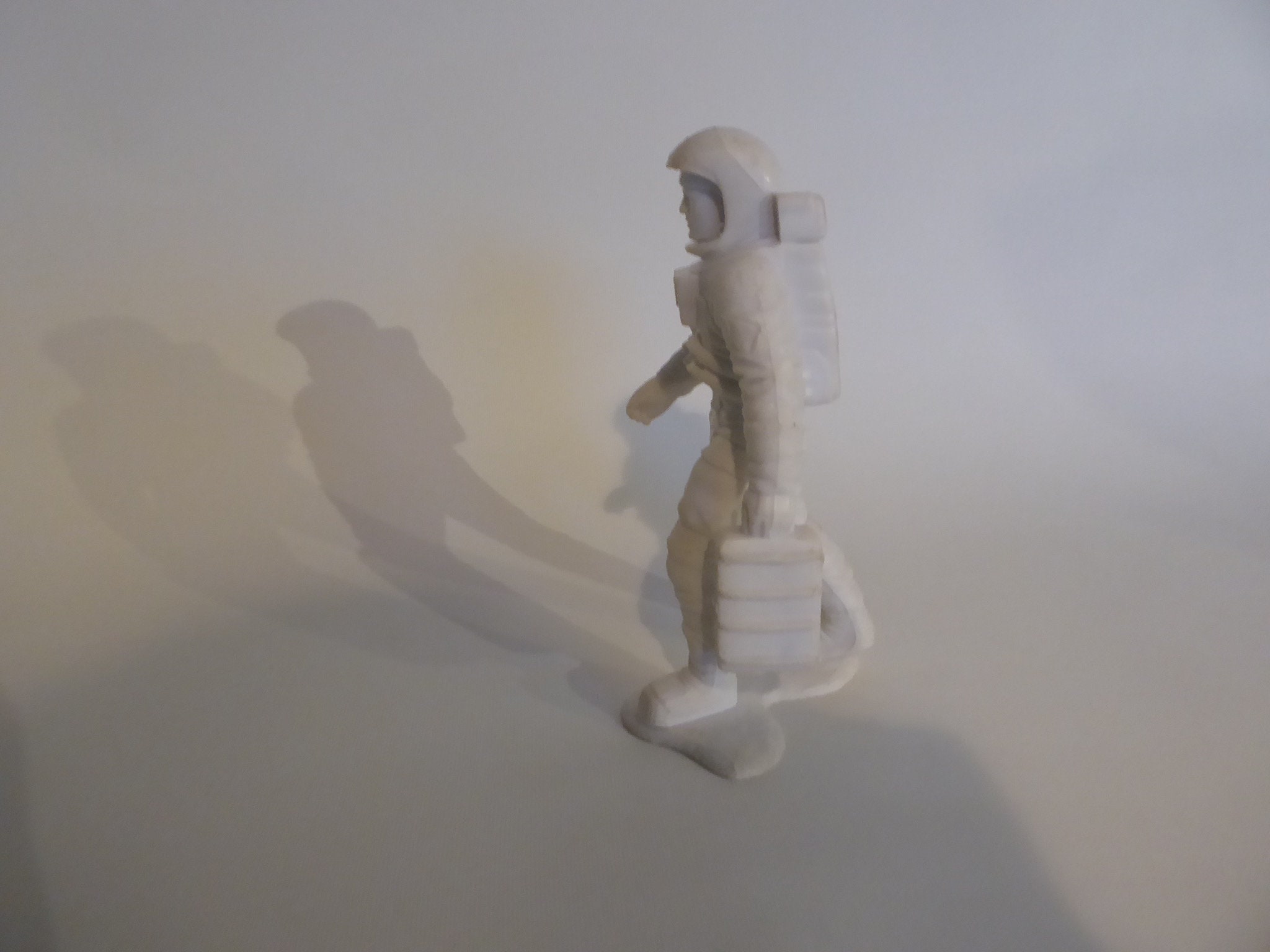Astronaut figure. Vintage cosmonaut. White plastic molded. Year 70. Toy ...