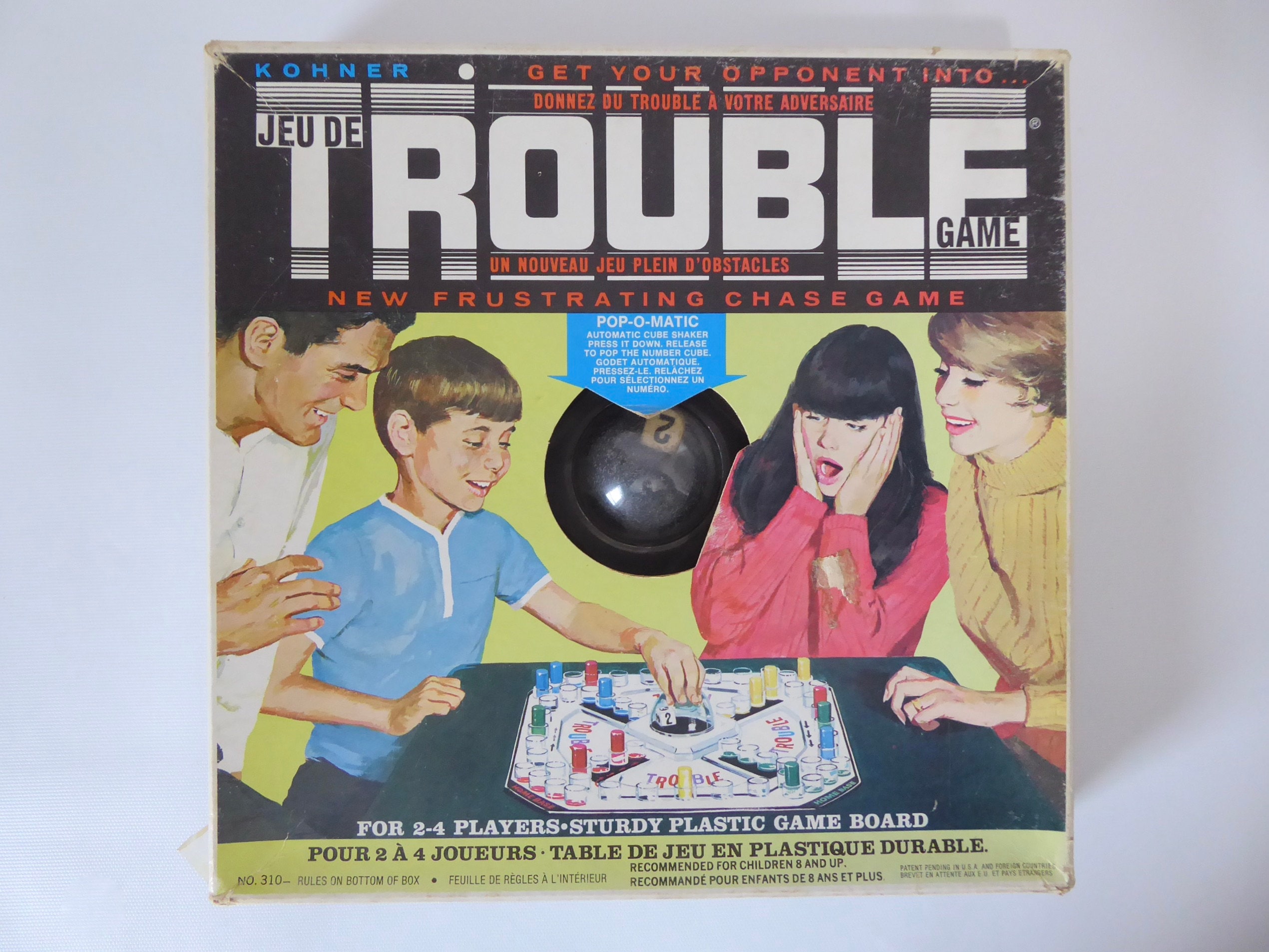 Trouble Game 1965. Kohner. Vintage table game. Dice game. Retro board ...