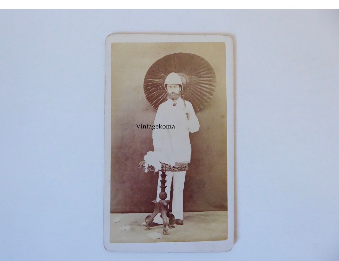 Photograph of a Bearded Man in Colonial Attire. Original Sepia ...
