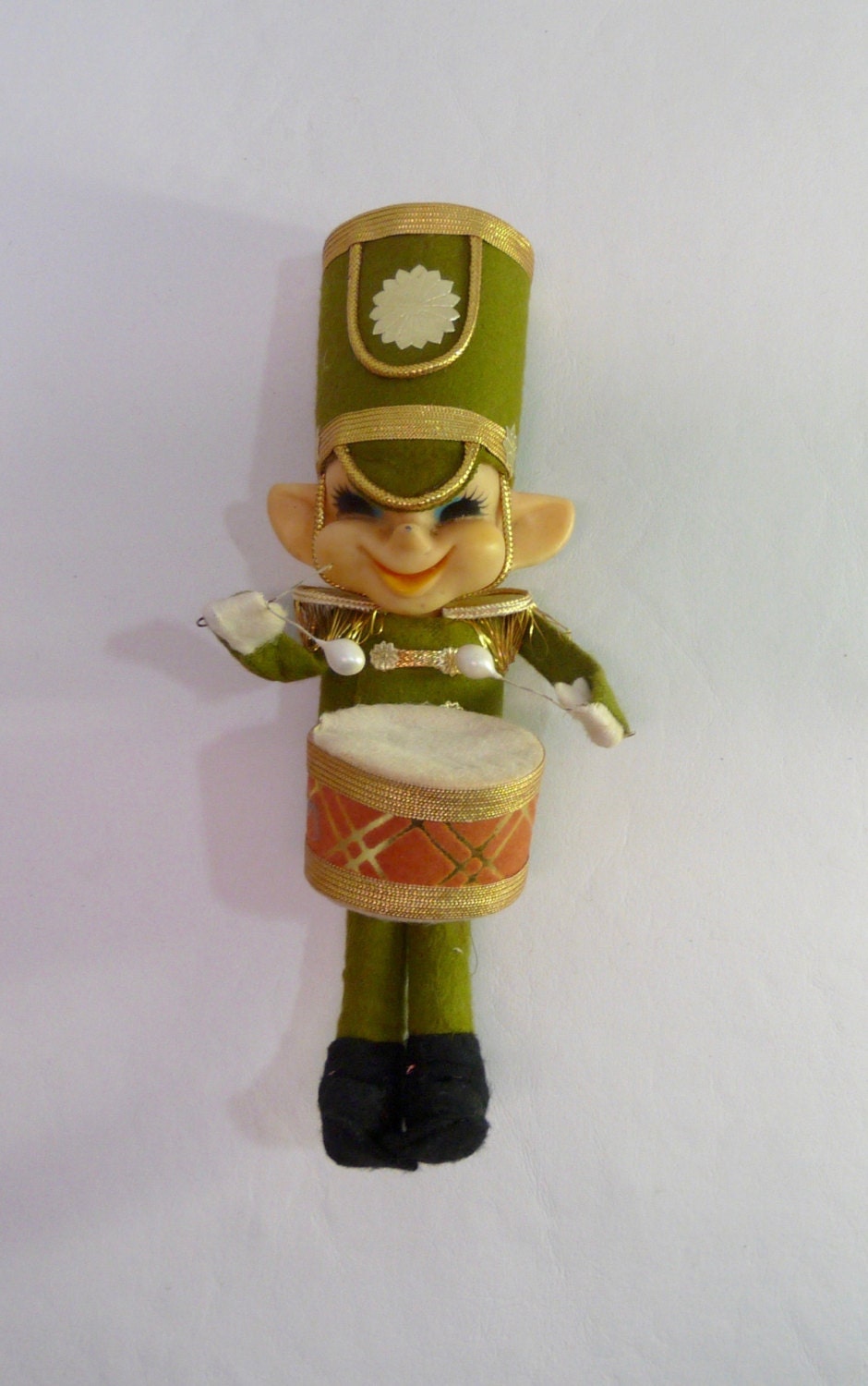 Large Elves. Elves. Drum players. Vintage. Japan. Plastic felt and ...