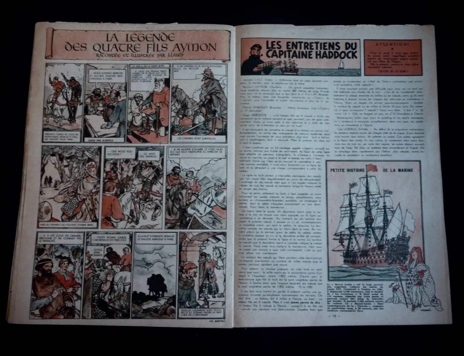 Tintin journal. Belgian Edition. Hergé. March 13, 1947. 2nd year. No.11 ...