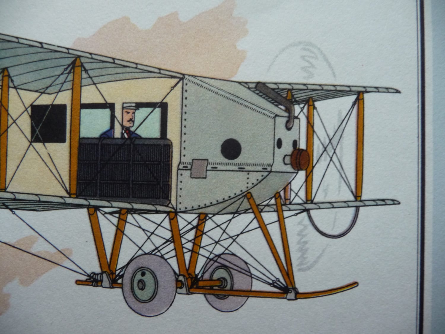 Tintin. Chromo Tintin. 1954 see and know. Aviation. Origins in 1914 ...