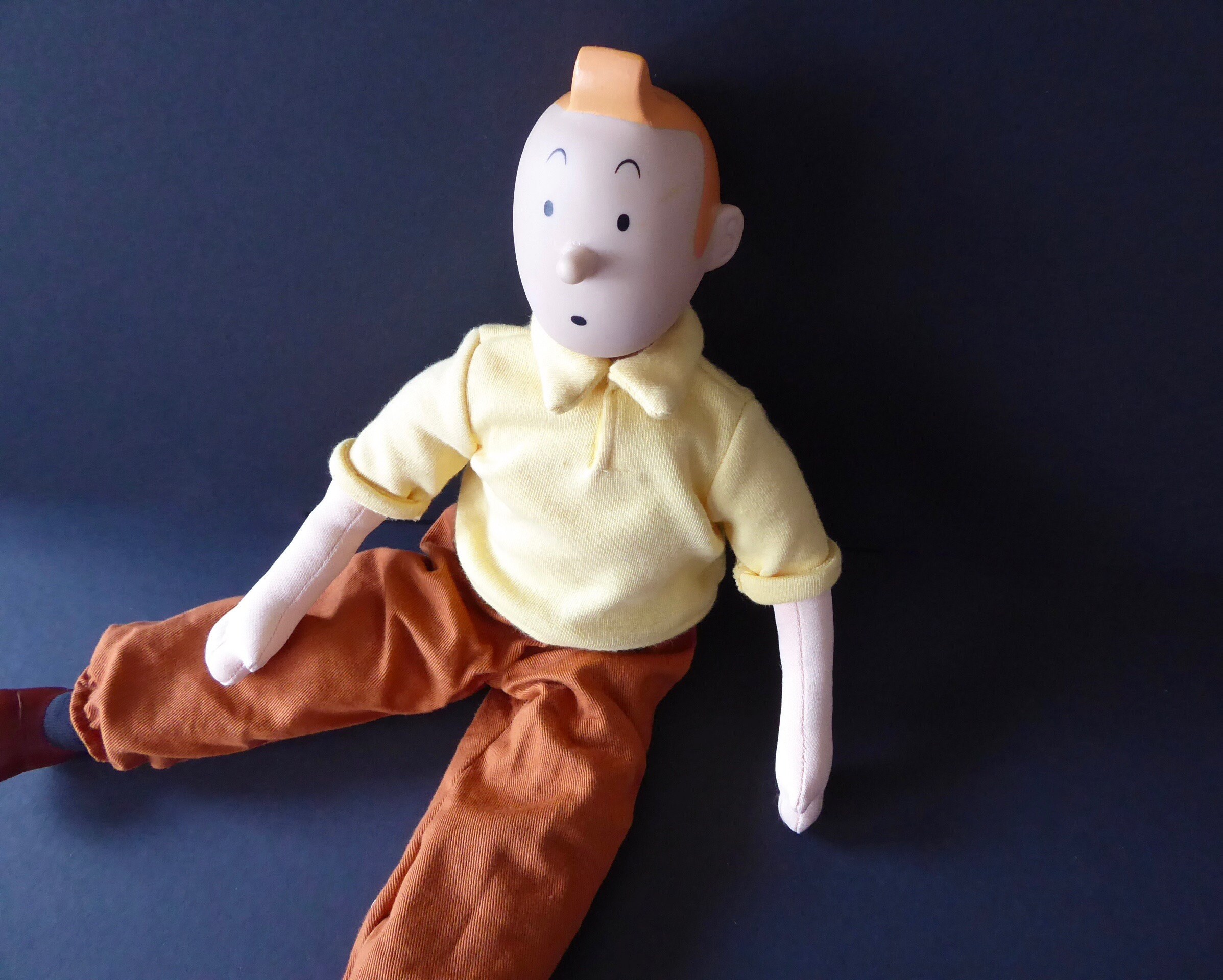 Tintin. Gund 1994. Rag doll. Yellow shirt. Brown pants. Hergé. Tintin ...